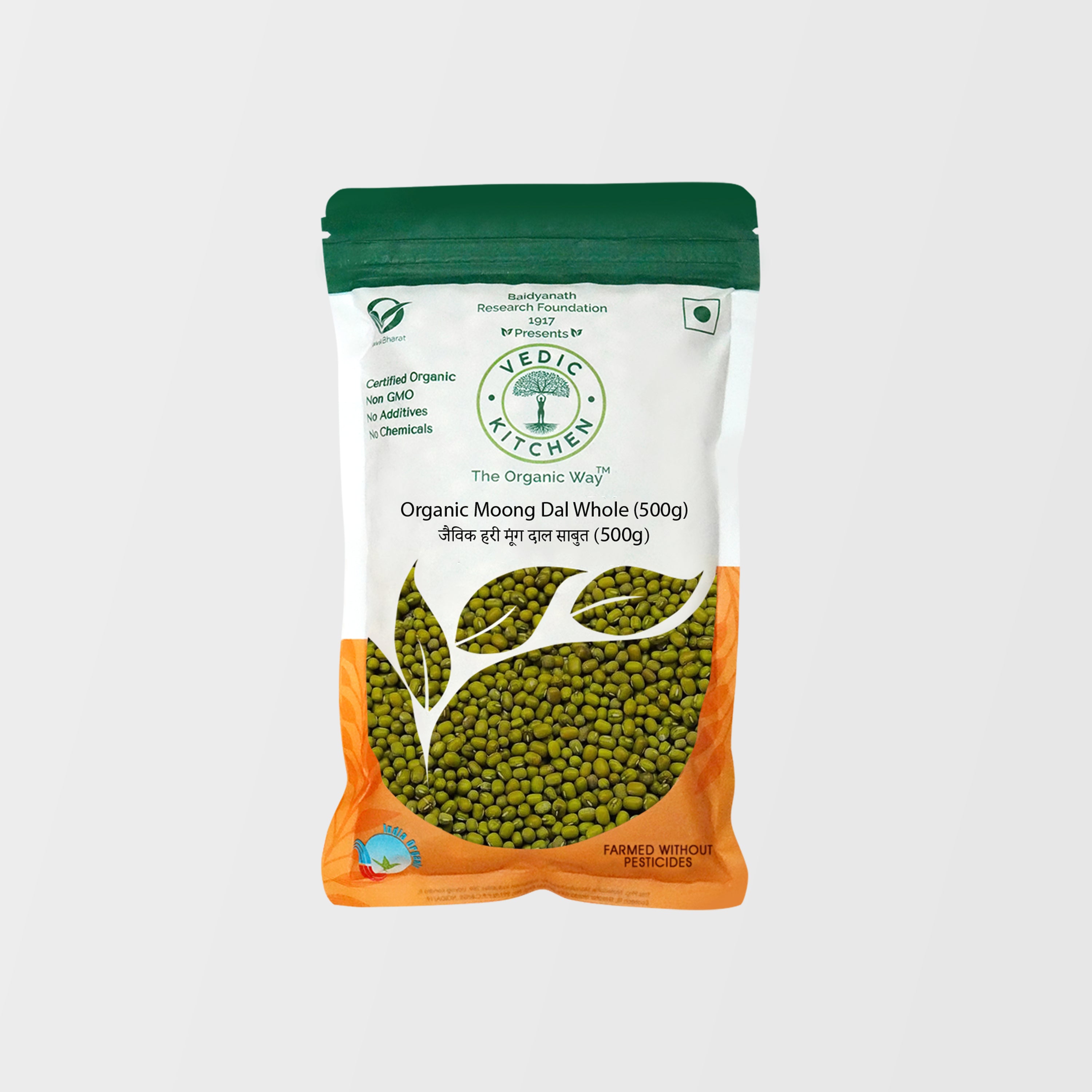 Organic Green Moong Whole 500g